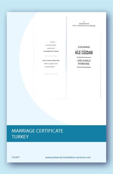 Buy a ready Marriage Certificate for Turkey