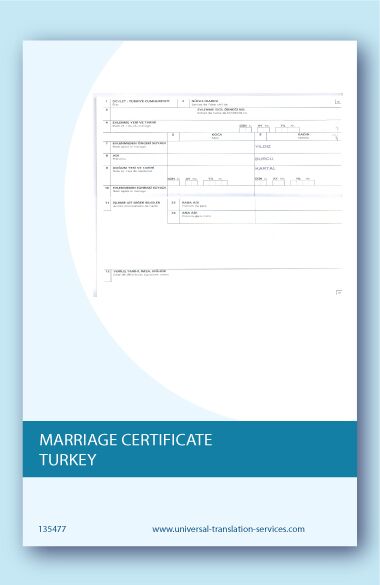 Buy a ready Marriage Certificate for Turkey