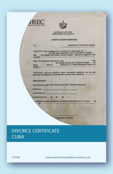 Divorce Certificate Translation Template (made by ATA member)
